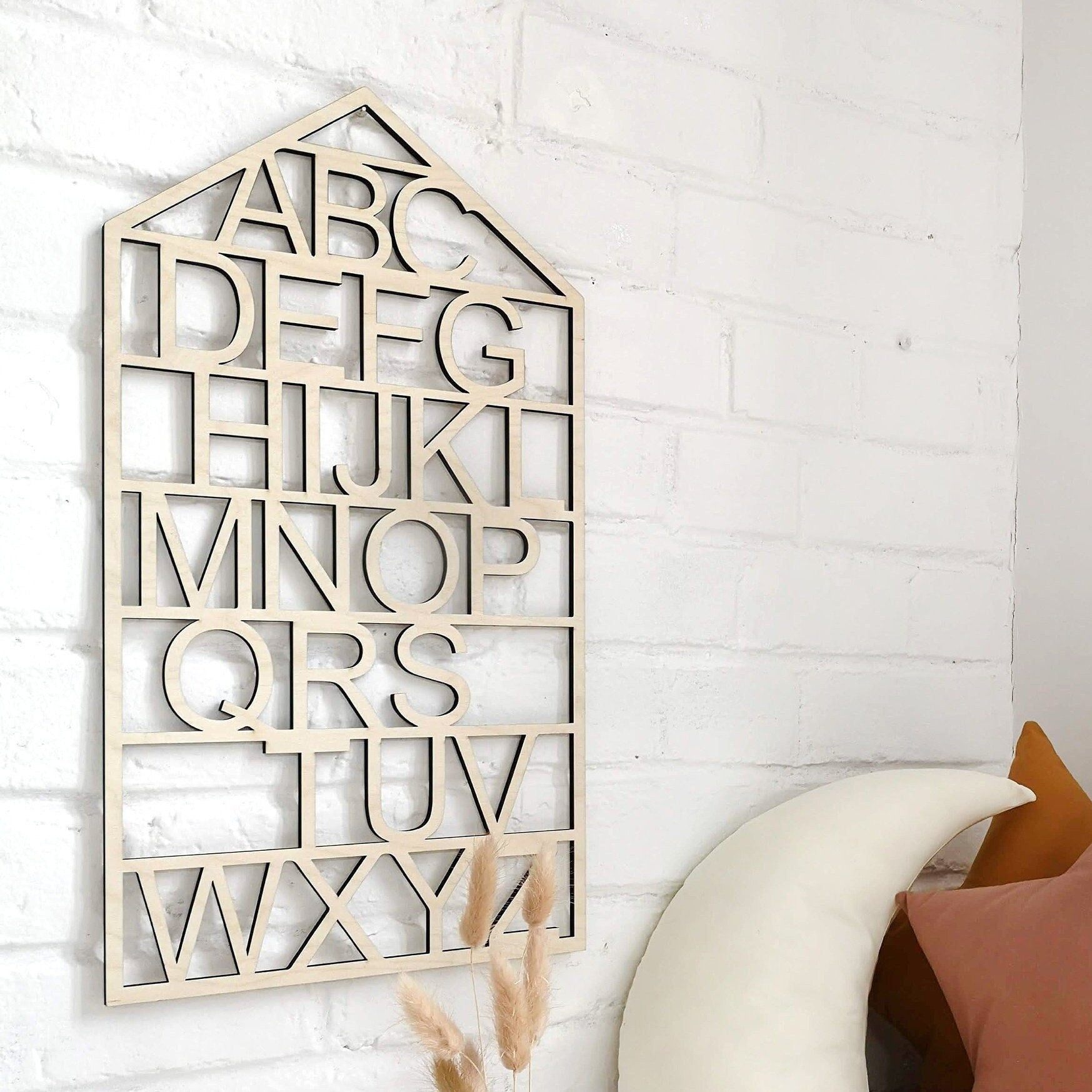 Wooden Alphabet Board – House Shape – The Butter Flying